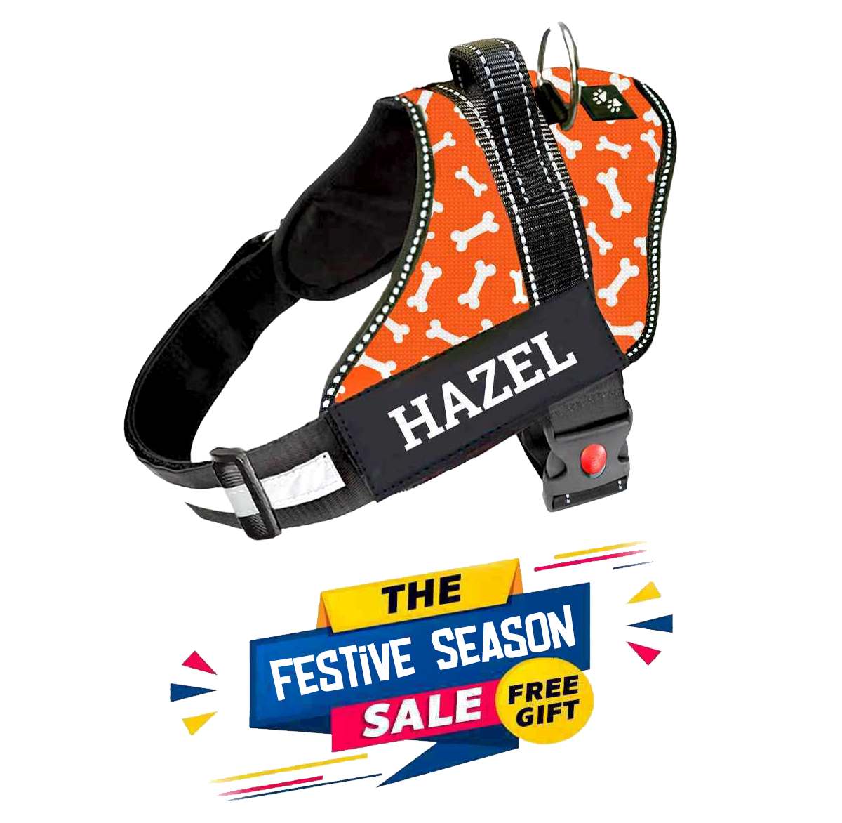 Personalized Dog Harness - TANGERINE – Indihopshop