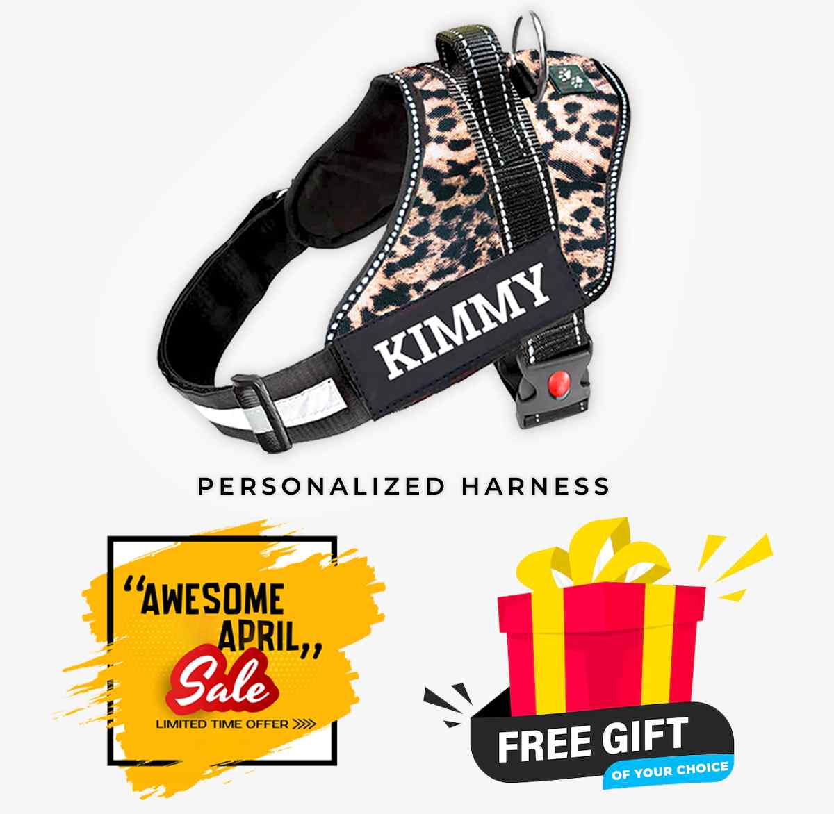 Personalized Dog Harness - WILD LEOPARD – Indihopshop